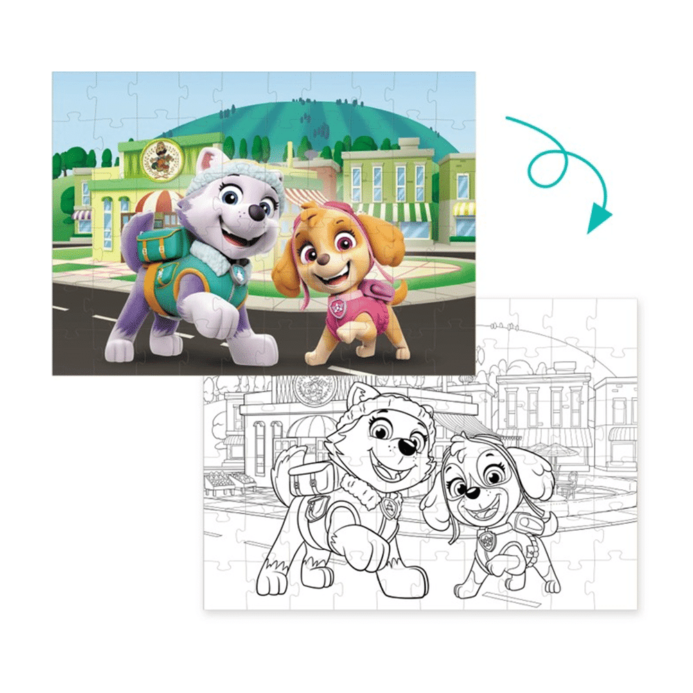 Dodo Paw Patrol Coloring Puzzle 2 In 1 Skye And Everest 60Pcs