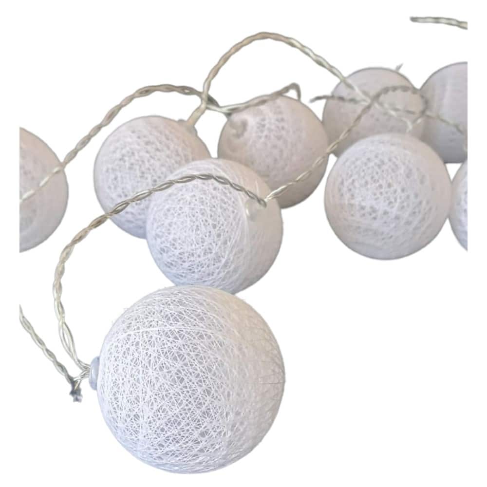 Χριστουγεννιατικα Διακοσμητικα Λαμπακια Led Μπαταριας Μπαλλες 6Εκ Λευκ - papell.gr
