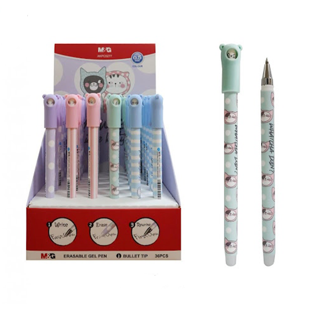 M&G Στυλό Που Σβήνει So Many Cats 0.5mm Μπλε 4 Σχέδια- 1 Τμχ - papell.gr